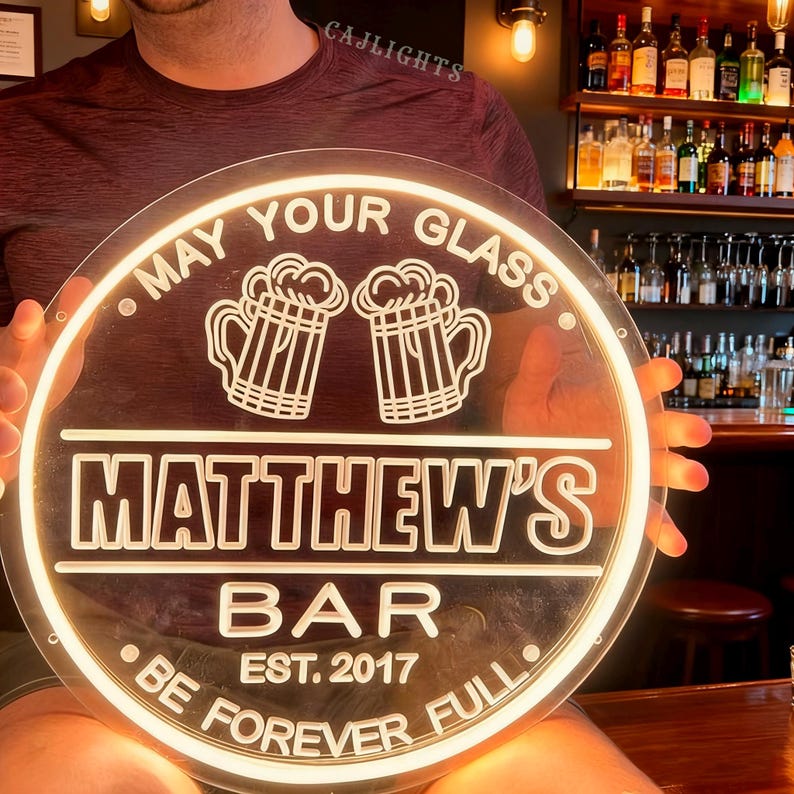 Custom Bar Neon Sign: Personalized Man Cave Decor - Etsy