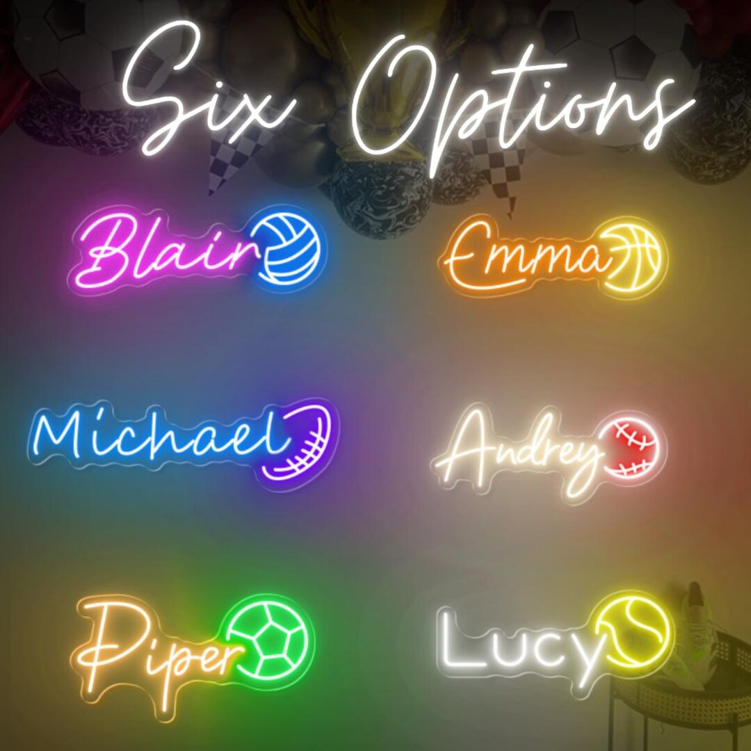 Custom Name Neon Sign: Sports Theme Decor - Etsy