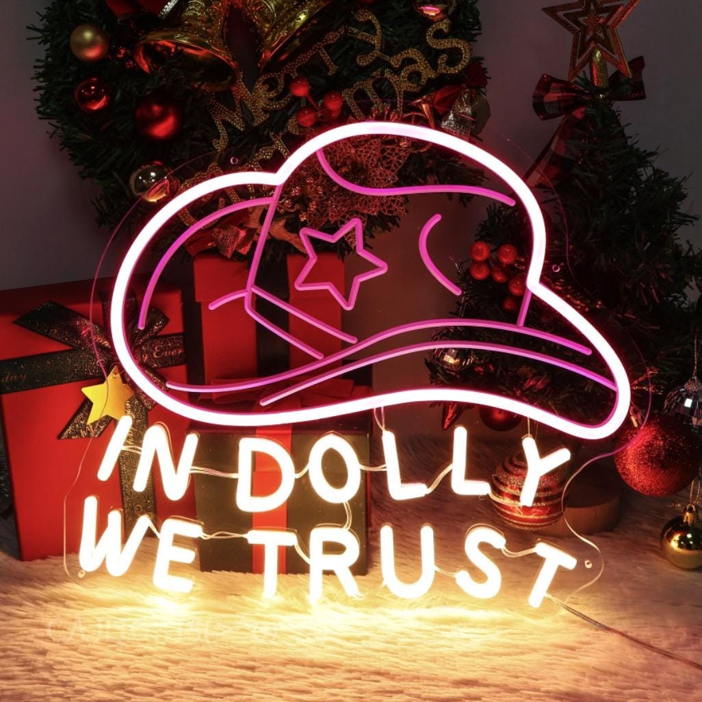 In Dolly We Trust Neon Sign: Custom Western Decor - Etsy