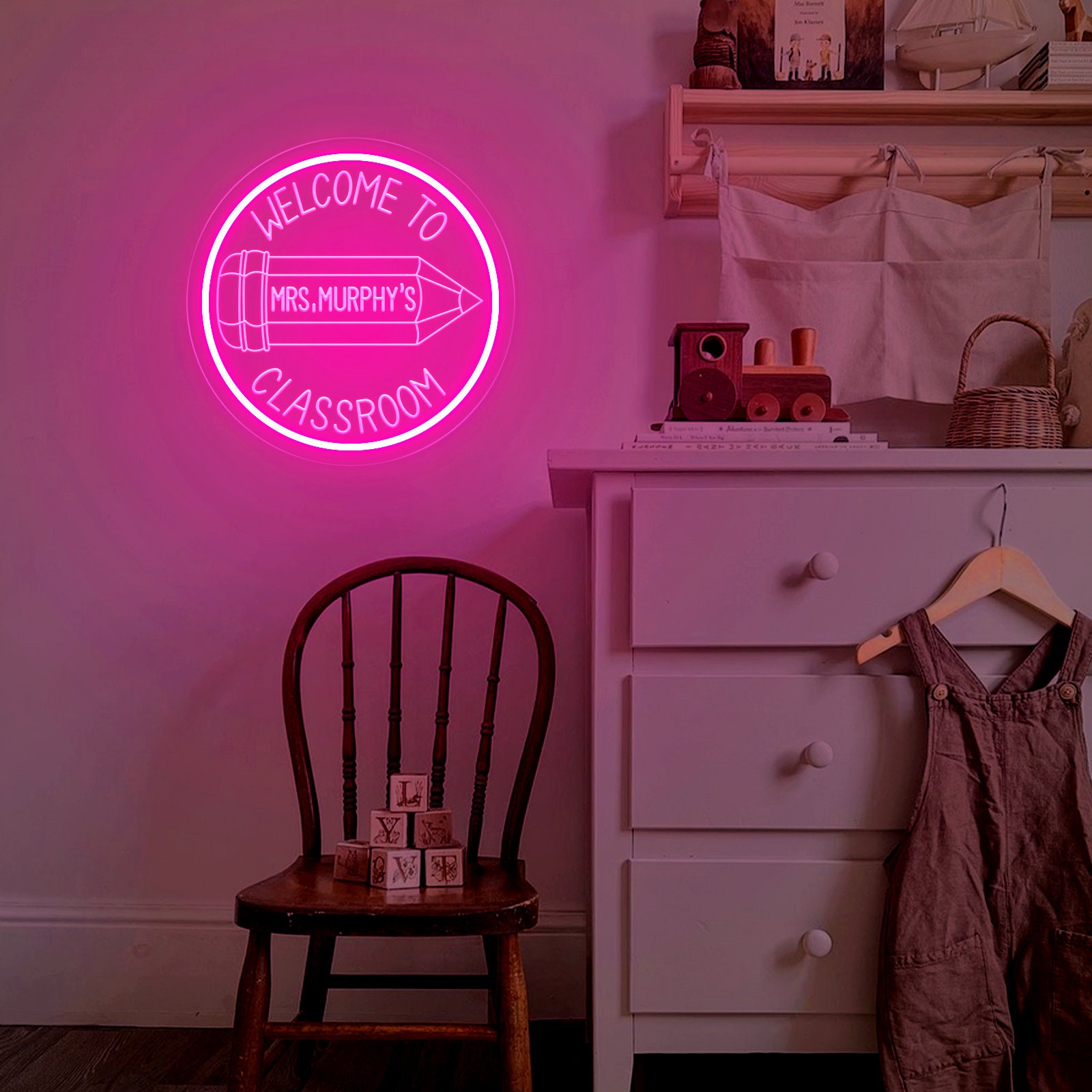 Teacher Name Neon Sign for Classroom| Teacher Name Sign| Classroom ...