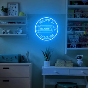 Teacher Name Neon Sign for Classroom| Teacher Name Sign| Classroom ...