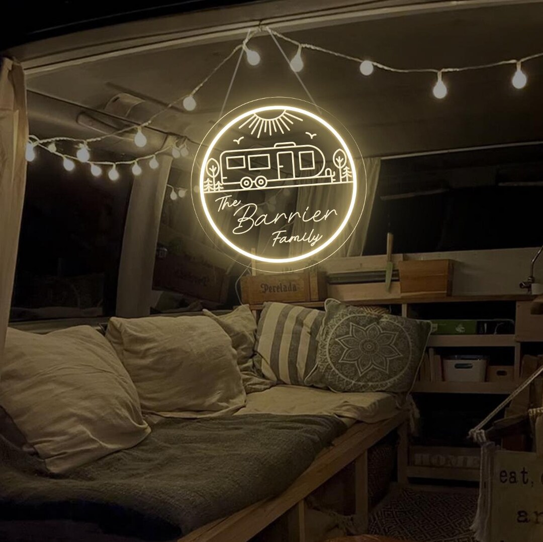 Personalized Camping Neon Sign: Custom Camper Decoration - Etsy