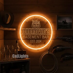 Custom Bar Neon Sign: Personalized Man Cave Decor - Etsy