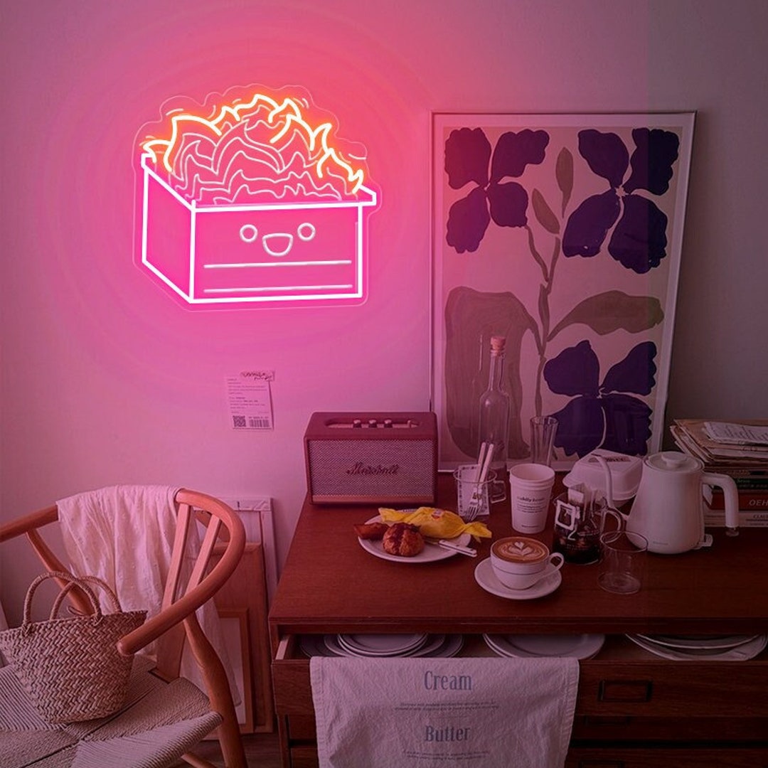 Dumpster Fire Neon Sign, Funny Dumpster Fire Decor, Custom Handmade Art ...