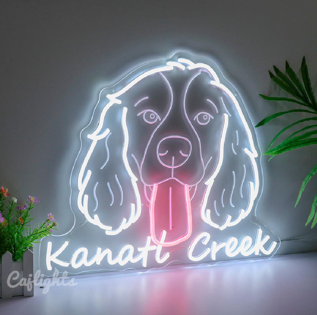 Custom Pet Portrait Neon Sign: Dog Memorial Room Decor - Etsy
