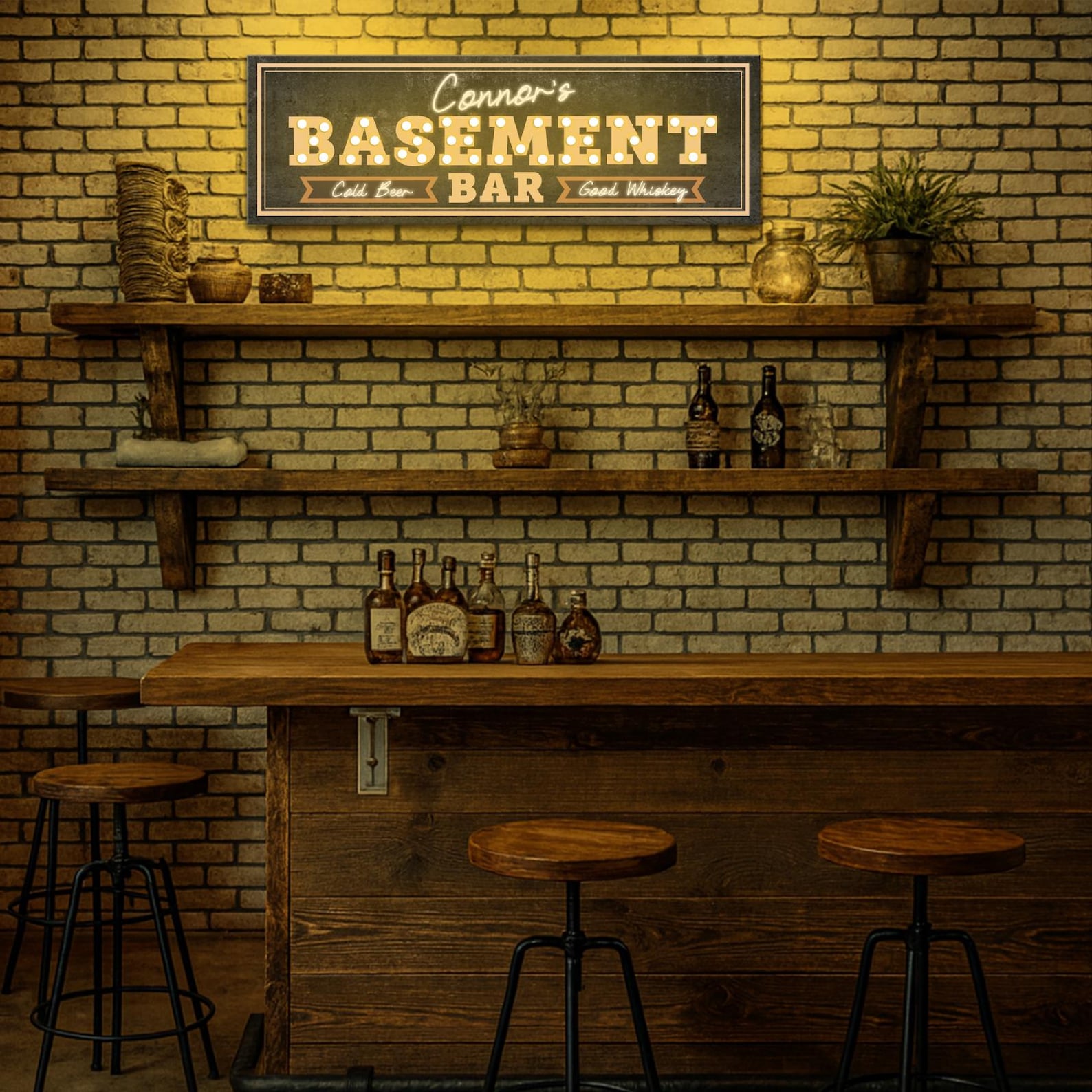 Custom LED Neon Basement Bar Sign: Personalized Man Cave Decor - Etsy ...