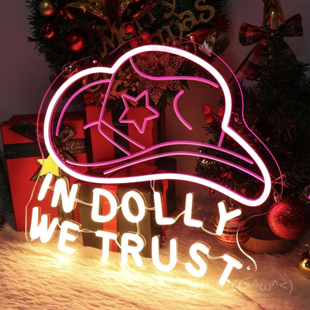 In Dolly We Trust Neon Sign: Custom Western Decor - Etsy