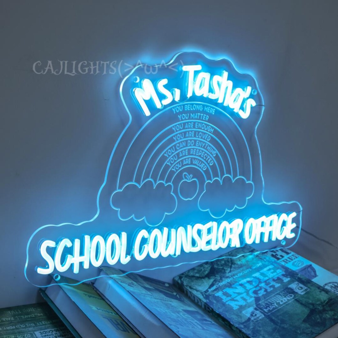 Custom School Counselor Office Neon Sign: Rainbow Classroom Decor - Etsy