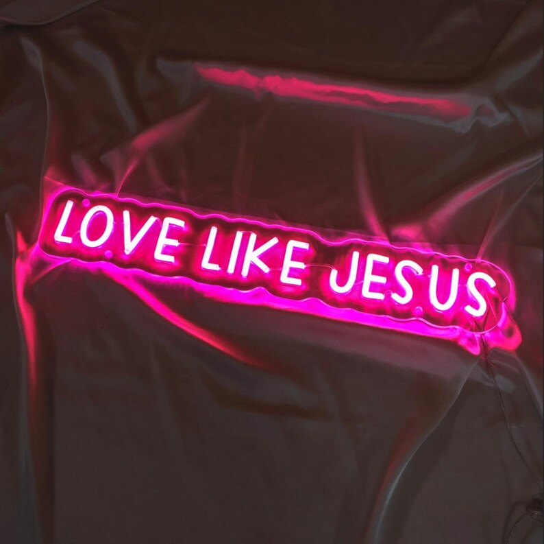 Love Like Jesus LED Neon Sign: Bible Verse Decor - Etsy