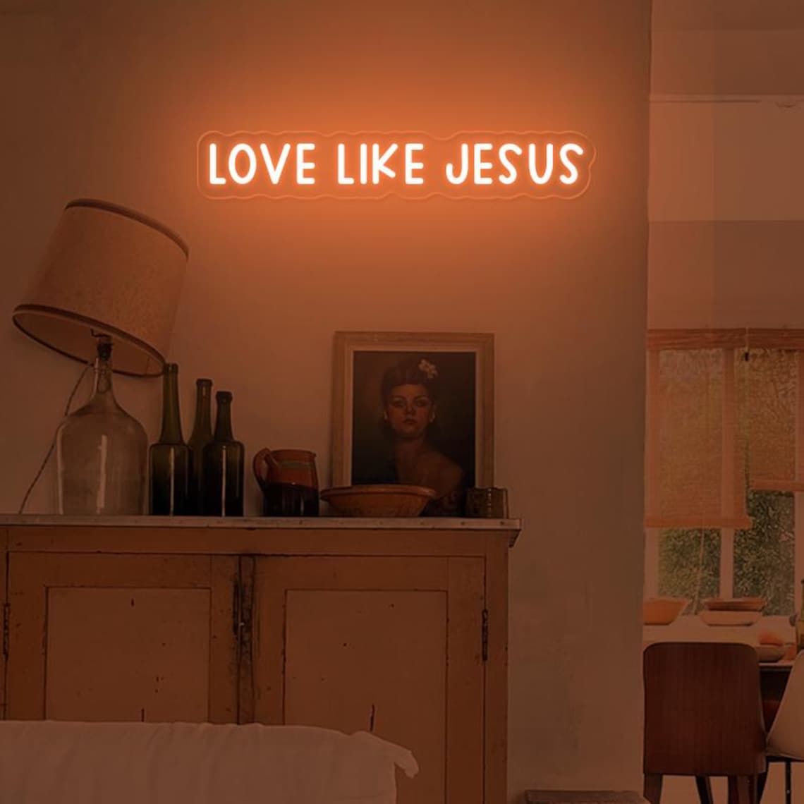 Love Like Jesus LED Neon Sign: Bible Verse Decor - Etsy