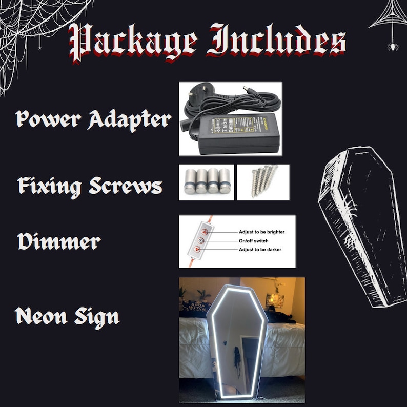 RIP Coffin Mirror Neon Sign Goth Lover Gift Gothic Decor Goth Room ...