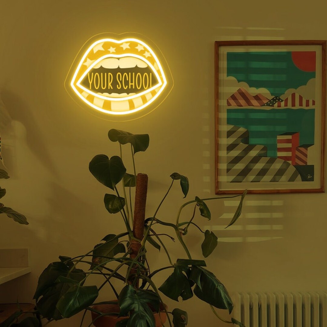 Custom College Name Neon Sign Roomies Neon Sign college Apartment Sign ...