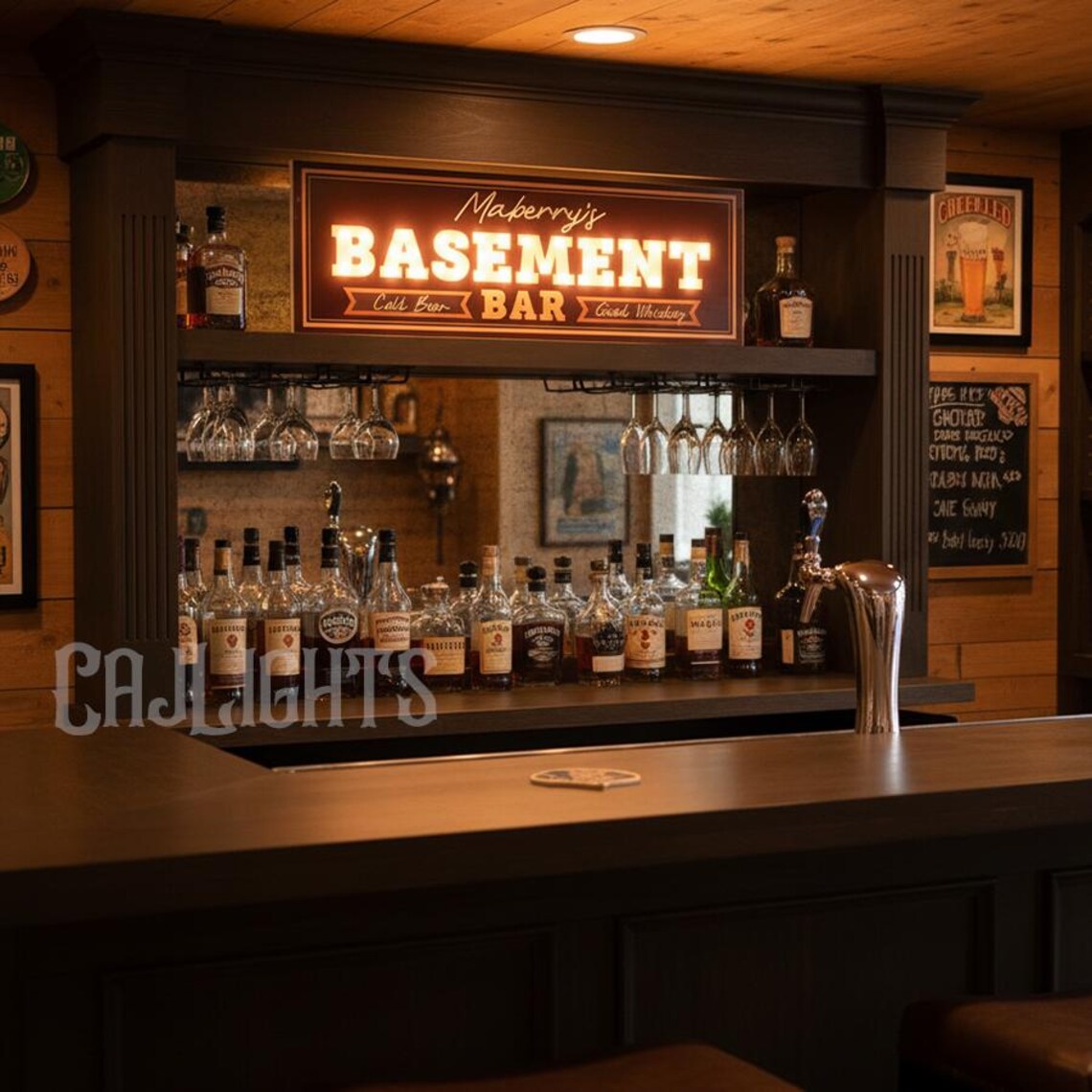 Custom LED Neon Basement Bar Sign: Personalized Man Cave Decor - Etsy ...