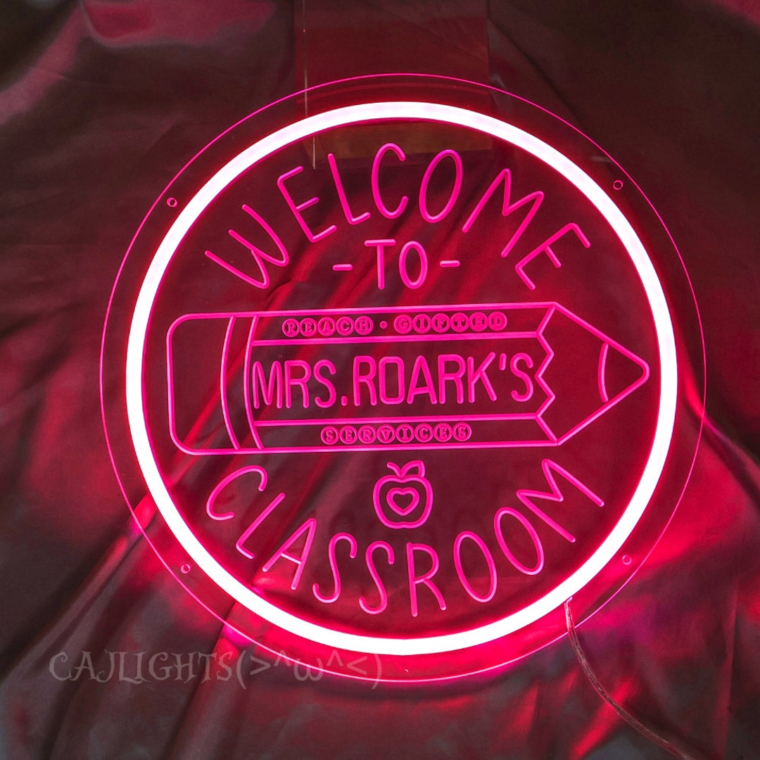 Personalized Teacher Name Neon Sign: Classroom Decor - Etsy