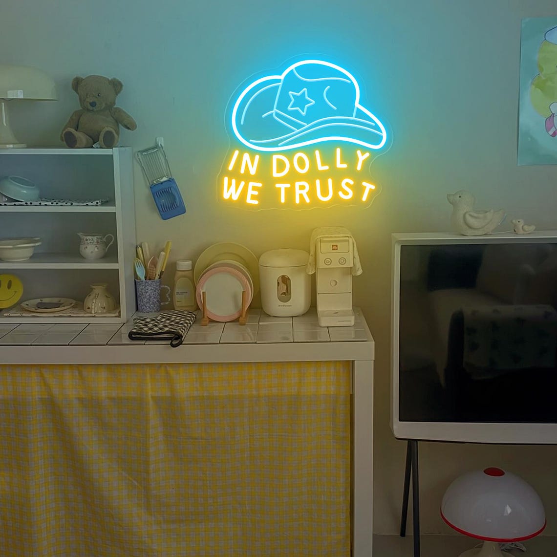 In Dolly We Trust Neon Sign: Custom Western Decor - Etsy