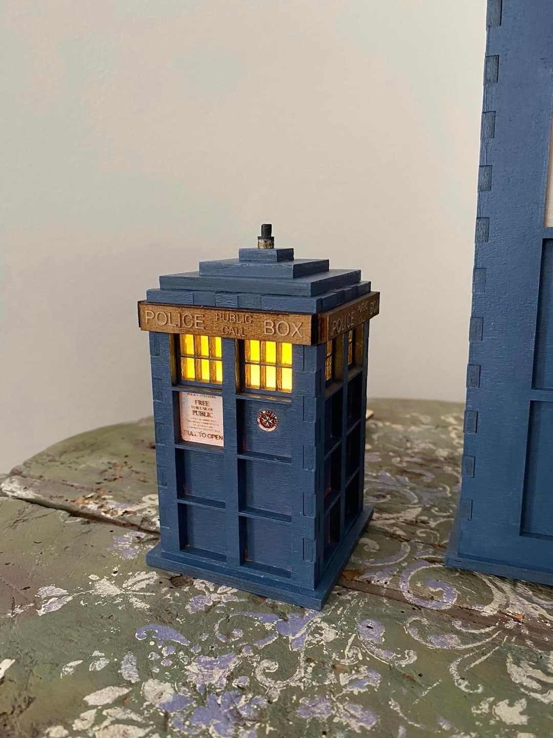 Tardis - Small Wooden Lamp With LED Light. - Etsy