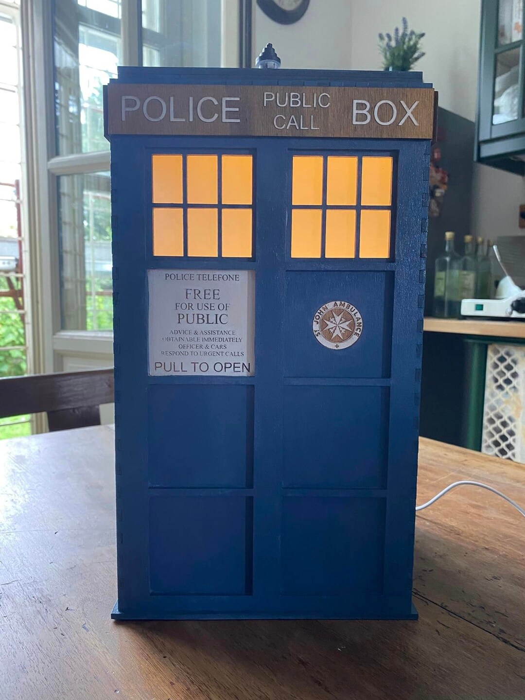 Tardis - Wooden Lamp With Led Light - Etsy