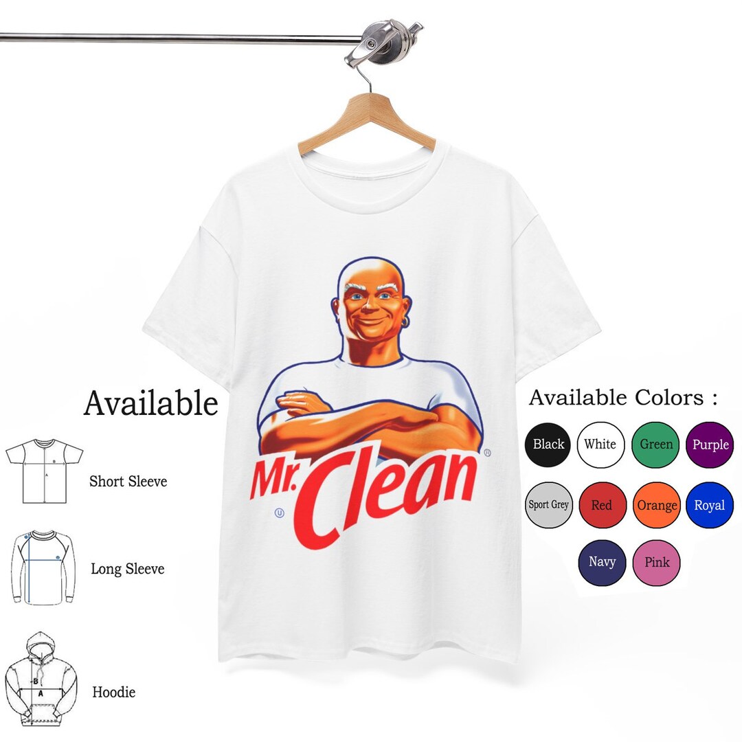 Mr Clean Logo Cleaning Product Fan Unisex Tshirt Hoodie Long Sleeve ...