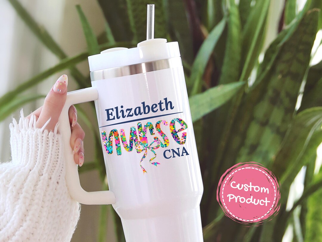 Personalized CNA Tumbler 40 Oz, Custom Certified Nursing Assistant Gift ...