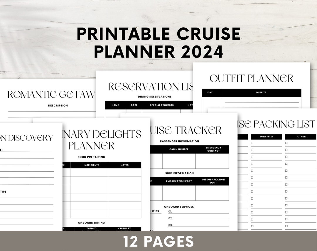 Cruise Planner Printable, Travel Itinerary, Destination Planner ...