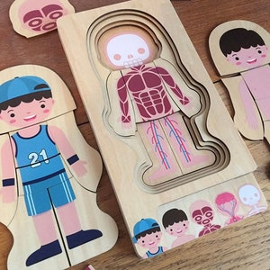 Montessori Human Body Puzzle, Anatomy Puzzle, Montessori Toys, Kids ...
