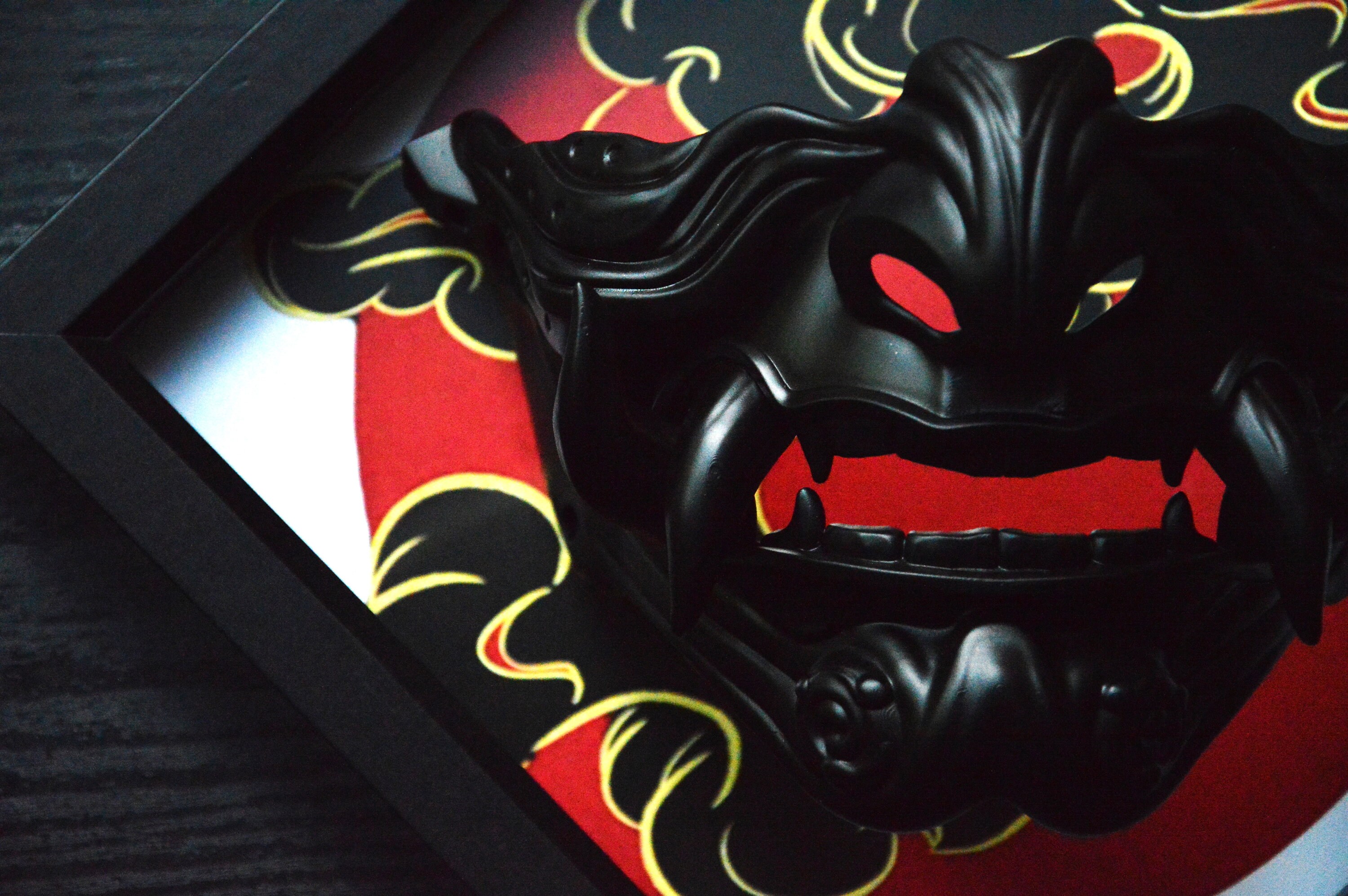 Wood Frame 3D 8x8 Wall Art Magnetic Oni Mask Removable - Etsy