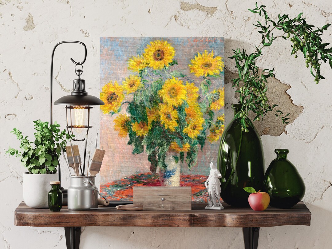 Claude Monet, Bouquet of Sunflowers 1881, Canvas, Print, Wall Art, Home ...