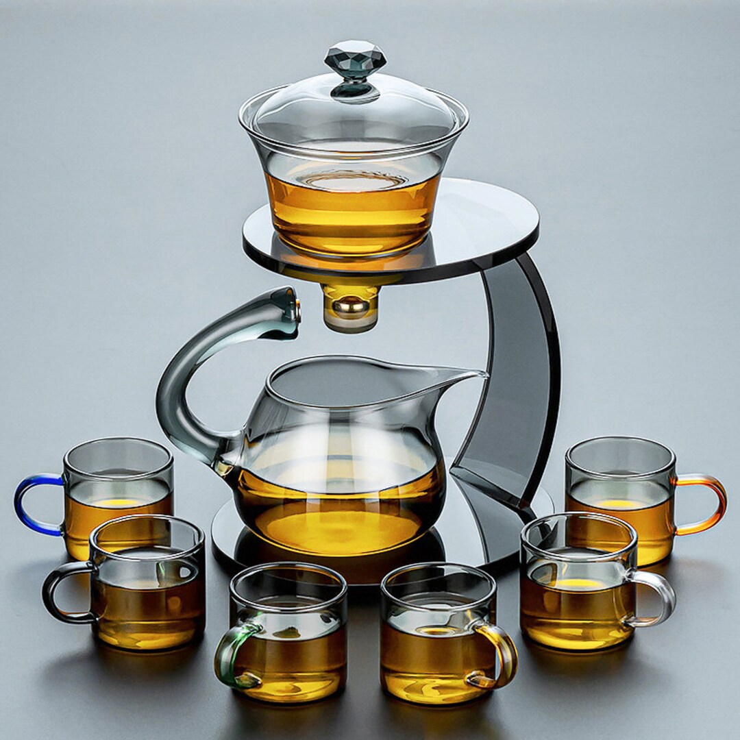 Gray Glass Tea Set, Magnetic Glass Automatic Tea Set,teapot With Tea ...
