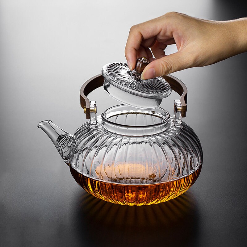 Petal Glass Teapot, High Temperature Resistant Teapot, Japanese Tea Set ...