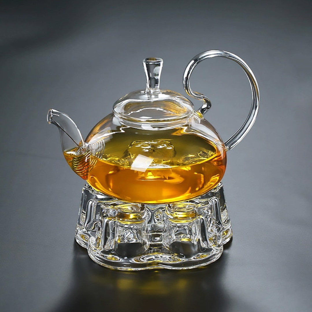 High Temperature Resistant Glass Teapot Set, Glass Teapot Warmer, Glass ...