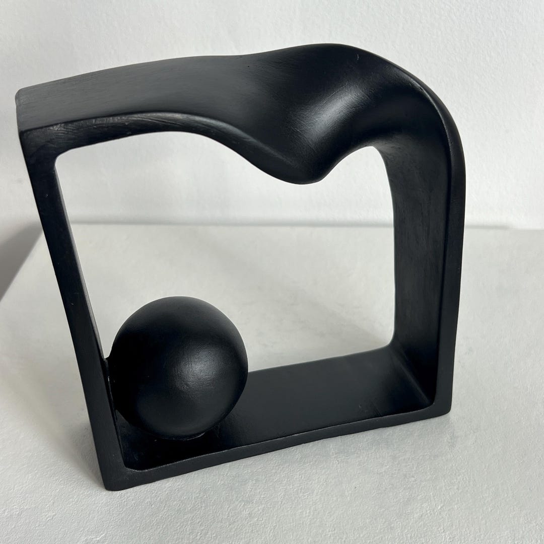Square to Mobius Strip Sculpture Black Minimalist Abstract Art for ...