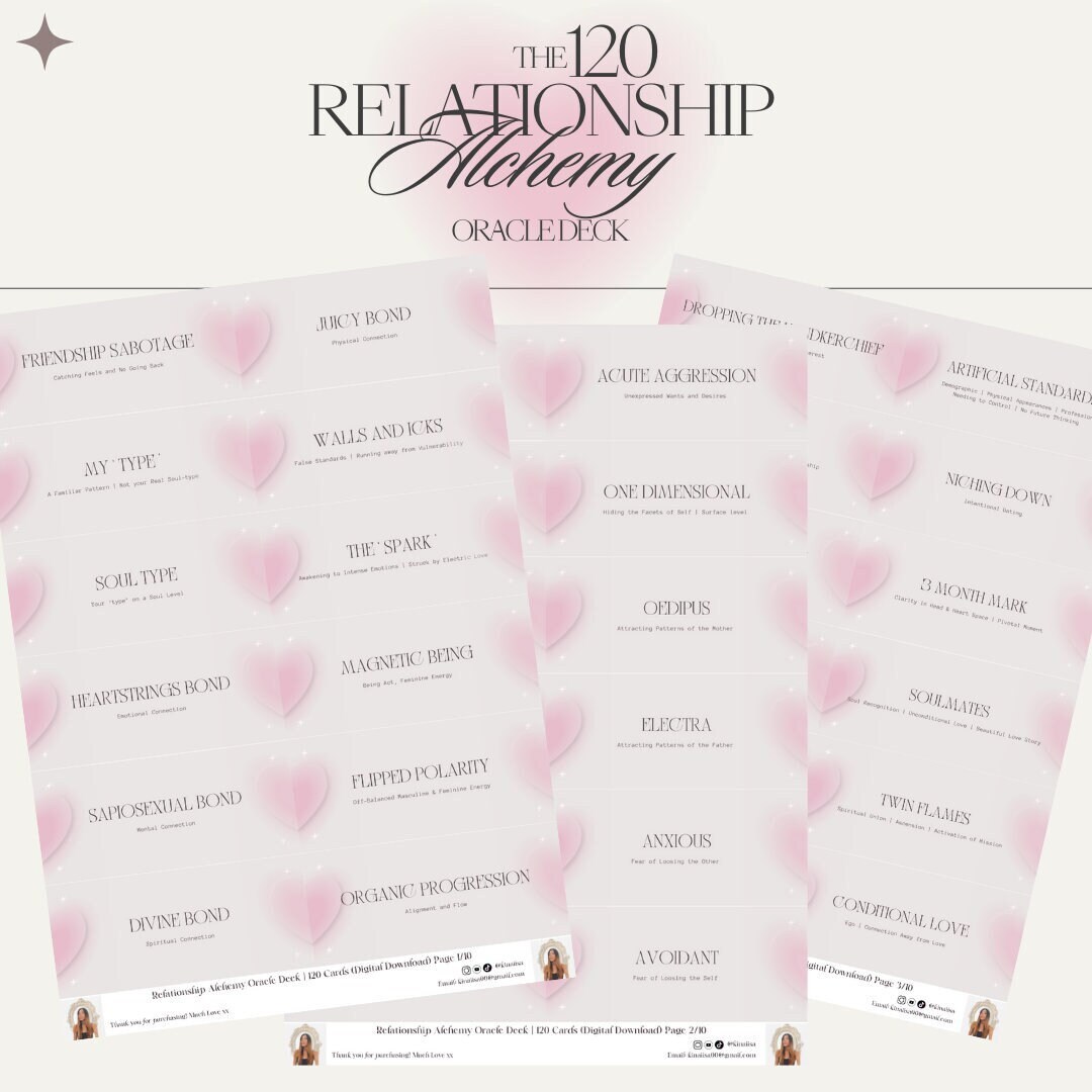 Relationship Alchemy Oracle Deck DIGITAL DOWNLOAD , 120 Cards, Tarot ...