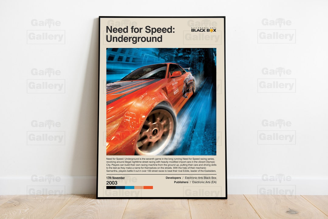 Need for Speed Underground Poster Gaming Room Poster Video Game Cover ...
