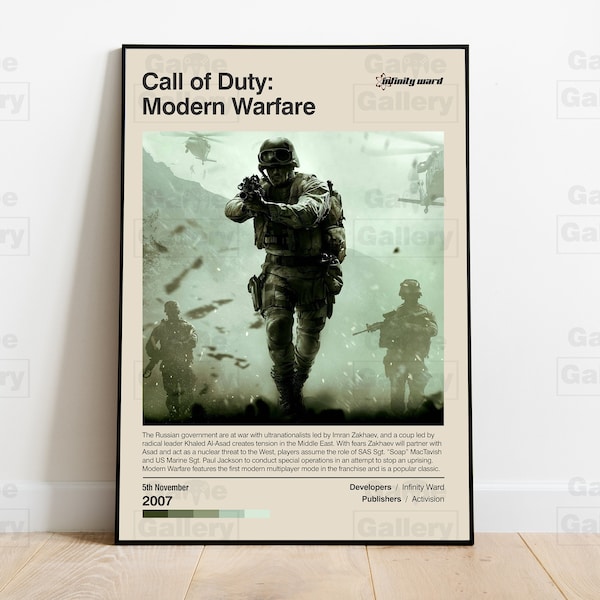 Call of Duty 4 Modern Warfare Poster Gaming Room Poster - Etsy