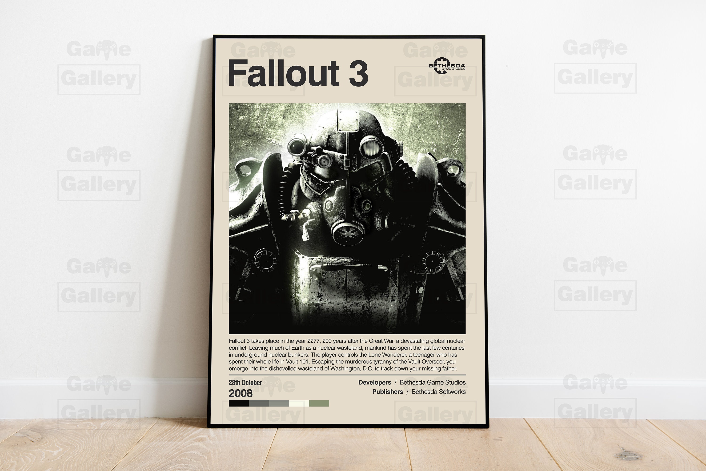 Fallout 3 Poster Gaming Room Poster Video Game Poster Gaming Wall Decor ...