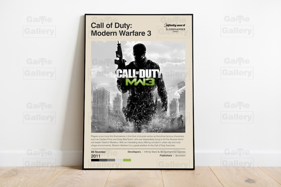 Call of Duty Modern Warfare 3 Poster Gaming Room Poster Video Game ...