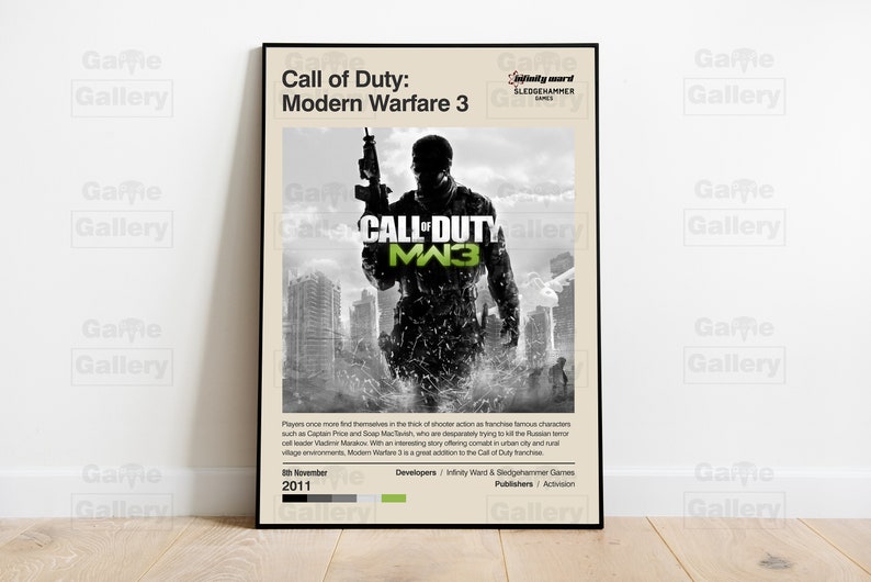 Call of Duty Modern Warfare 3 Poster Gaming Room Poster Video Game ...
