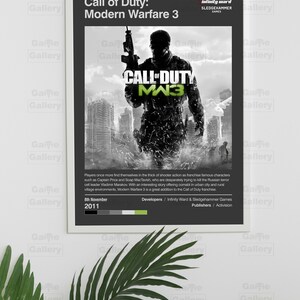 Call of Duty Modern Warfare 3 Poster Gaming Room Poster Video Game ...