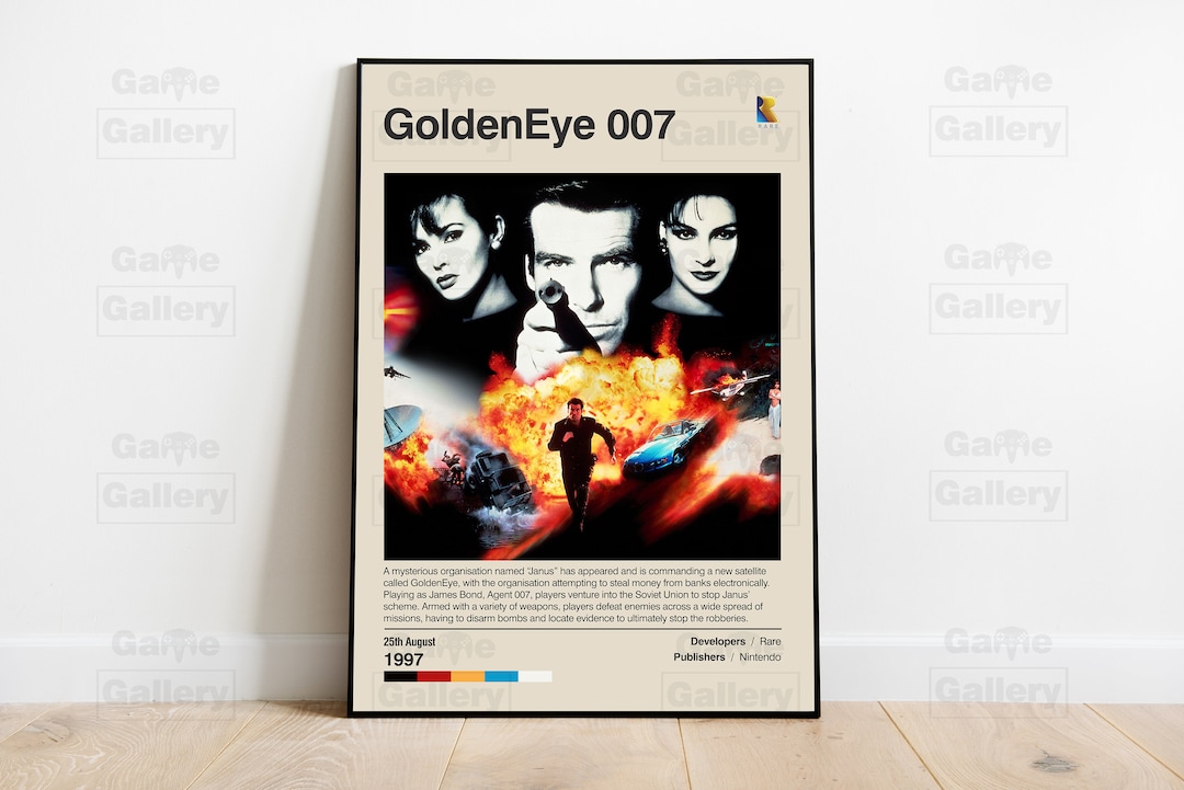 Goldeneye 007 Poster Gaming Room Print Video Game Poster Gaming Wall ...