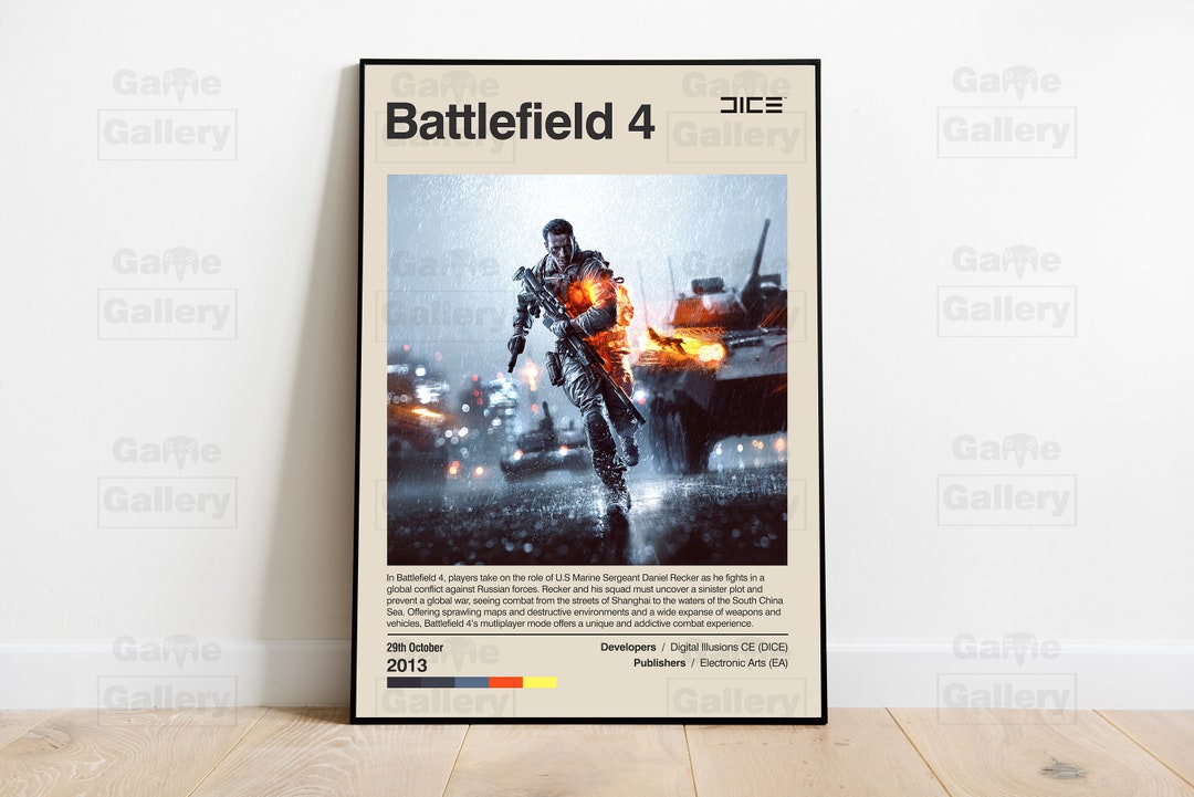 Battlefield 4 Poster Gaming Poster Video Game Poster Gaming Room Decor ...
