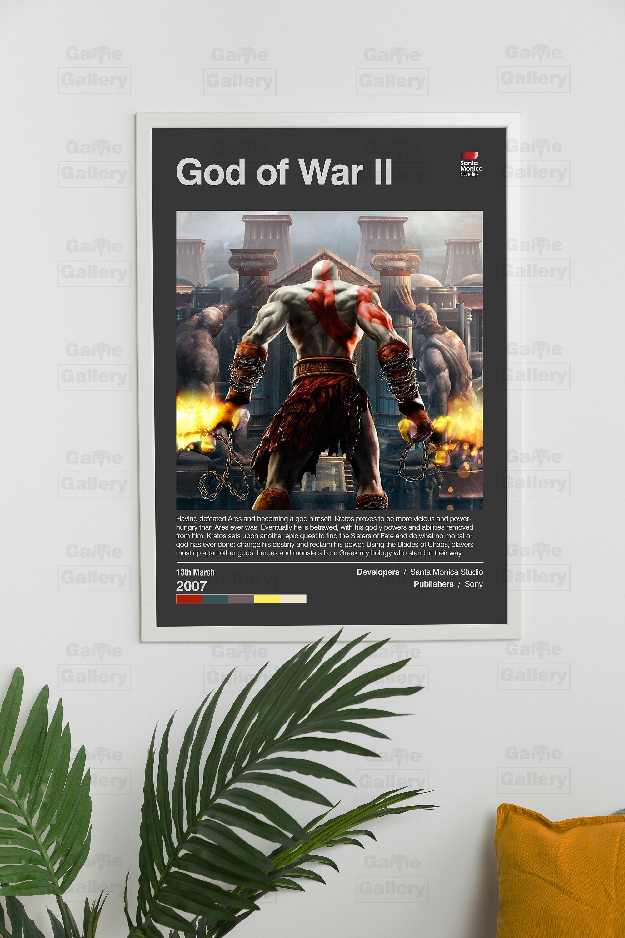 God of War 2 Poster Gaming Room Poster Video Game Poster Gaming Wall ...