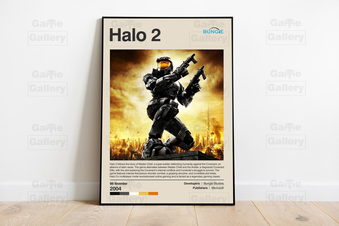 Halo 2 Poster Gaming Room Poster Video Game Poster Gaming Wall Decor ...