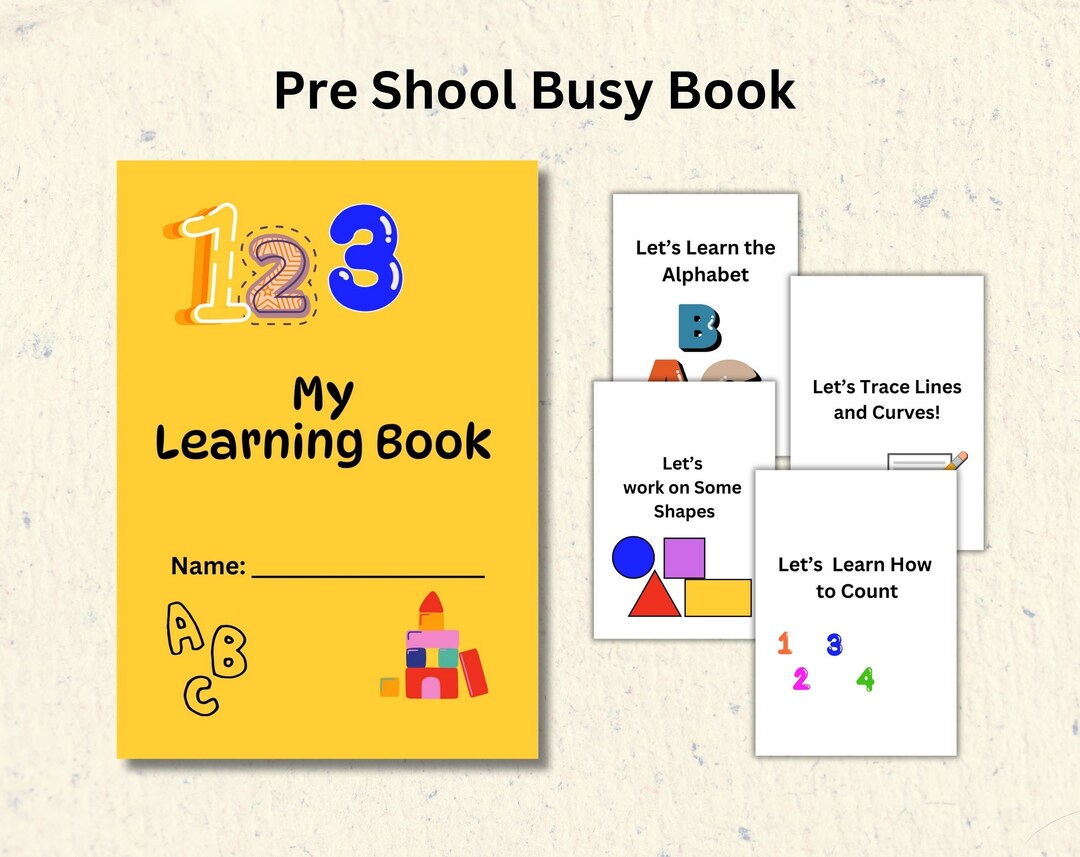 My Learning Book Digital Download Busy Book Pre-school Busy Book ...