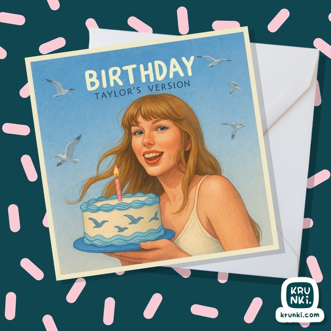 Taylor Swift 1989-inspired Birthday Card - Taylor Swift Fan Art Card ...