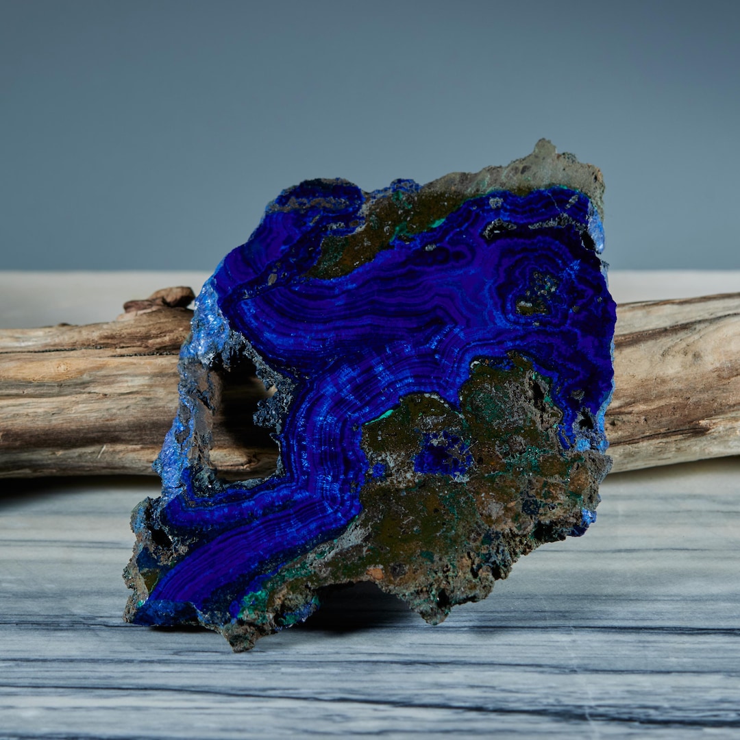 Azurite Malachite Slab: Hand-polished Siberian Azurite (10x8 Cm) - Etsy