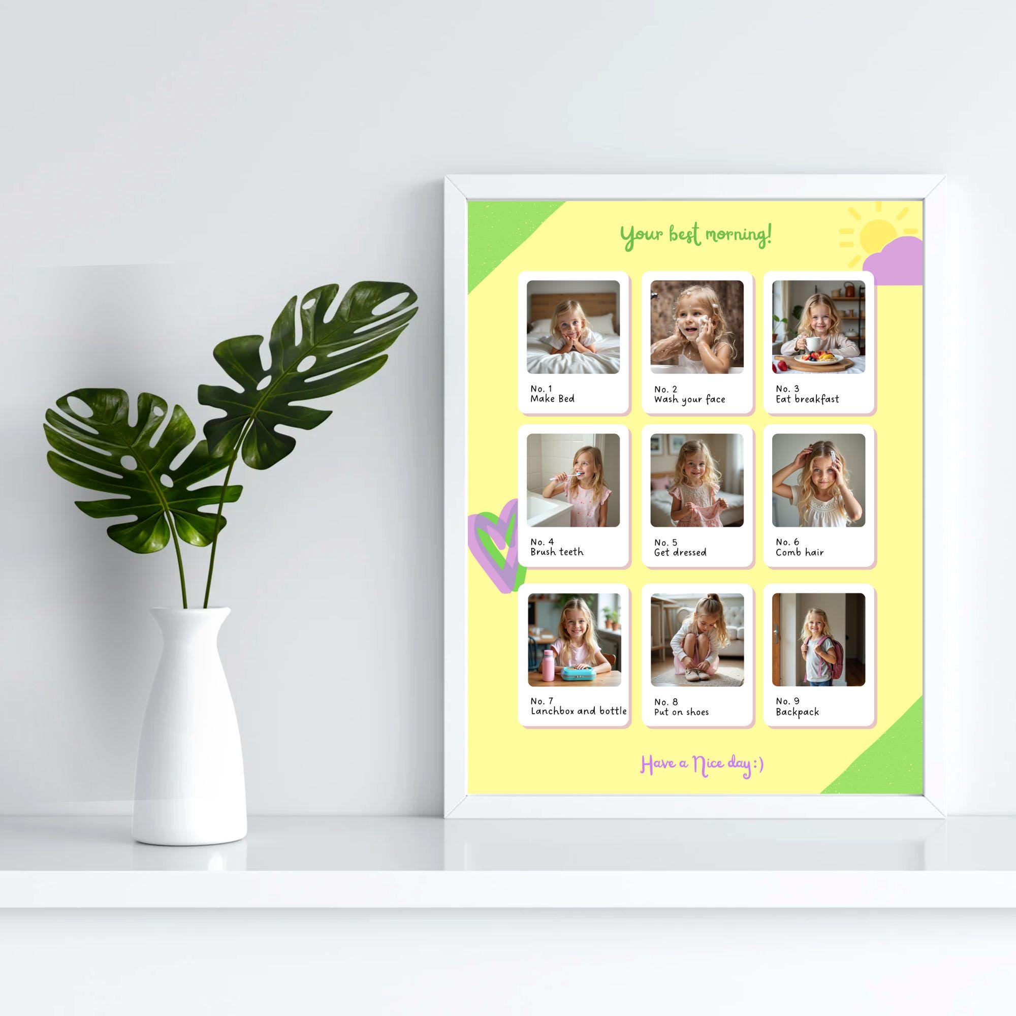 Visual Schedule for Kids, Morning/ Afternoon/ Evening Routine, Daily ...