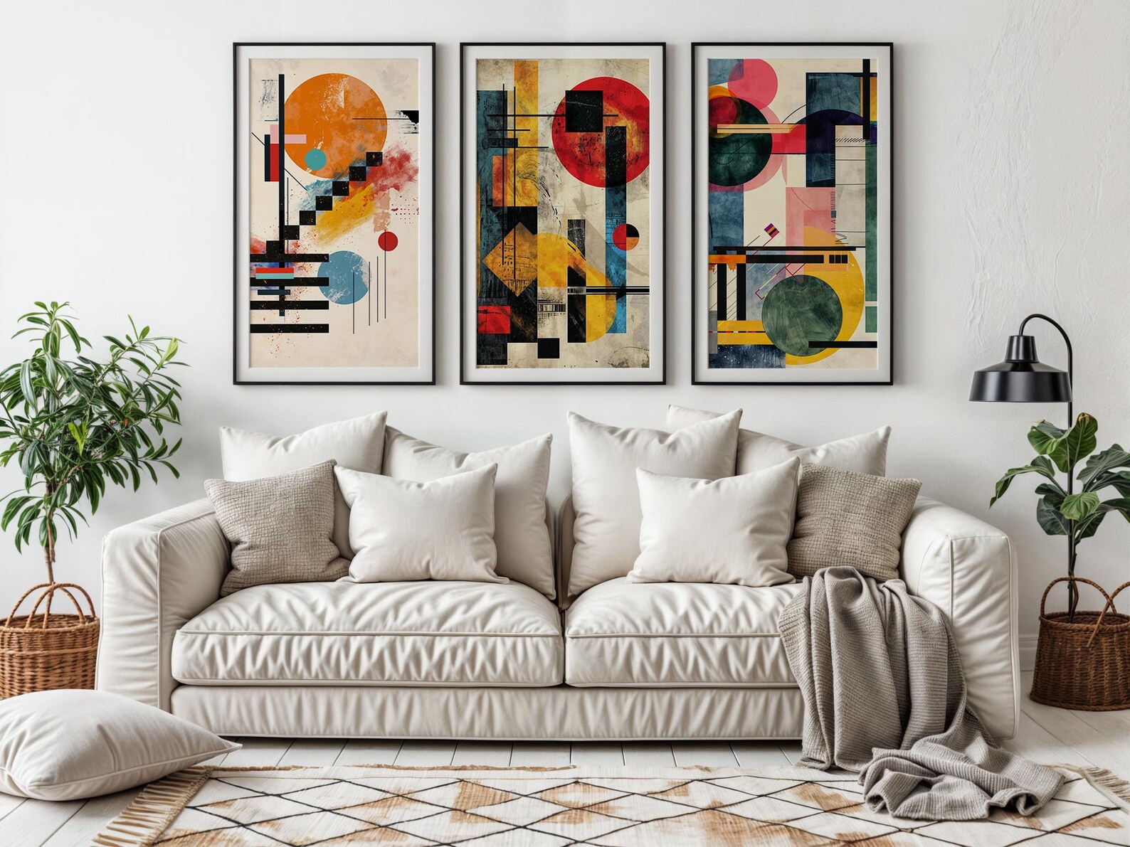 Abstract Digital Art Bundle Modern Geometric Prints Vibrant Minimalist ...
