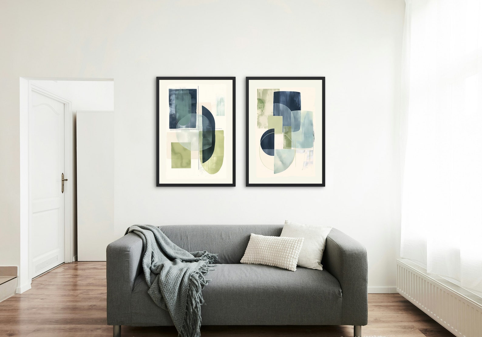 Printable Boho Wall Art Set of 3 Abstract Shapes & Colors Bohemian ...