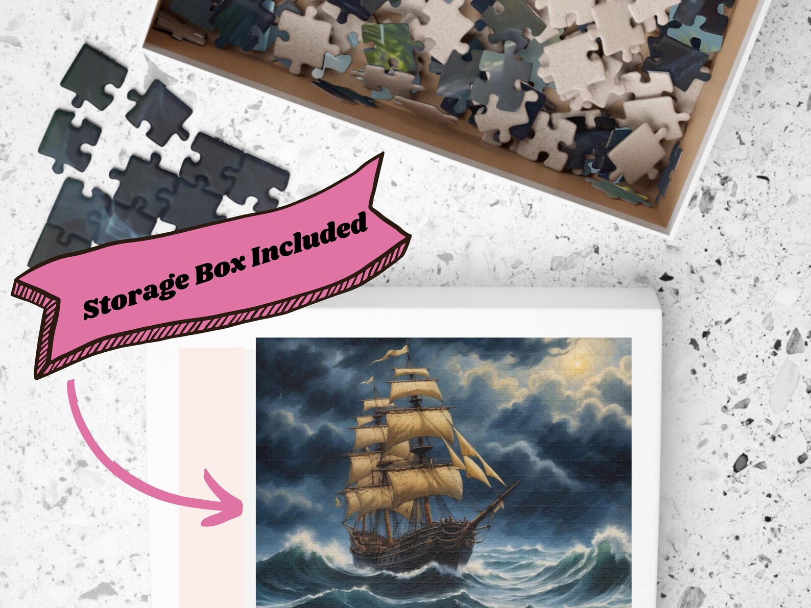 Stormy Seas | Spanish Galleon | Ship | Art | Gift | Family | Jigsaw ...