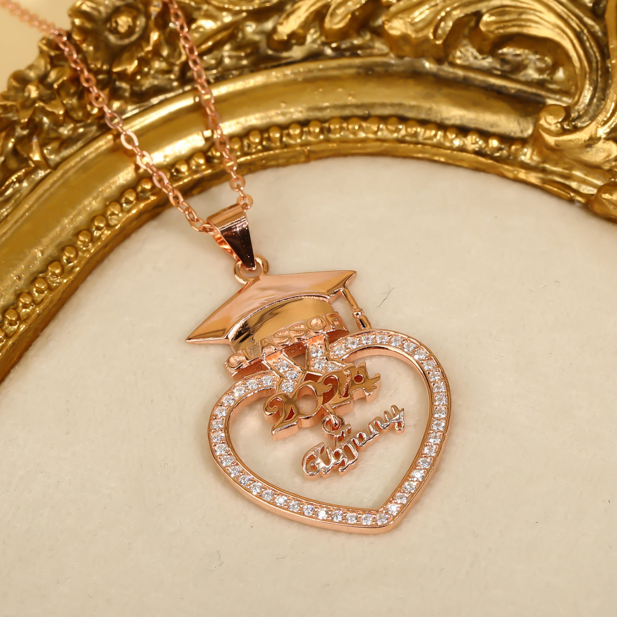 Personalized Graduation Necklace, College Necklace, Custom Bachelor Cap ...